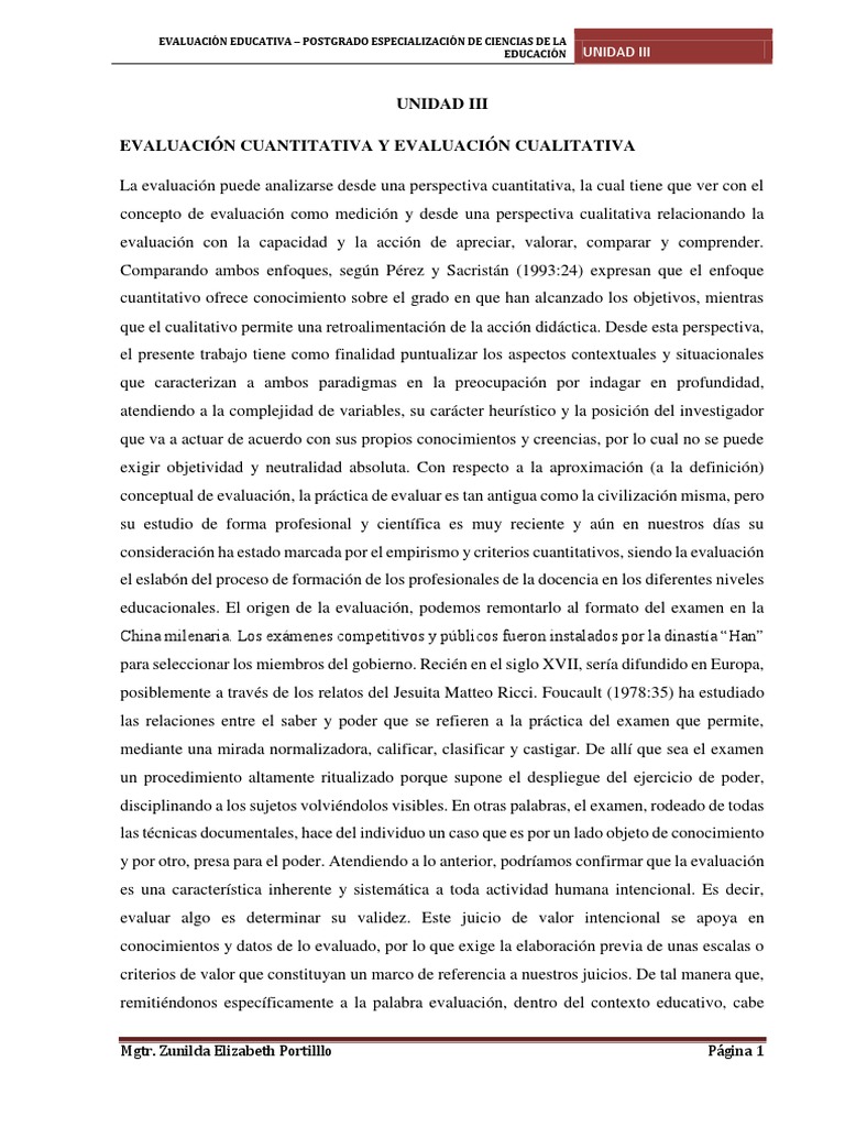 Evaluación Cuantitativa y Cualitativa | PDF | Evaluación | Estadísticas