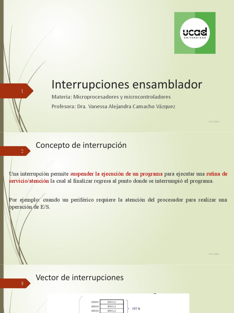 Introducción a las interrupciones en ensamblador | PDF | Unidad Central de procesamiento ...