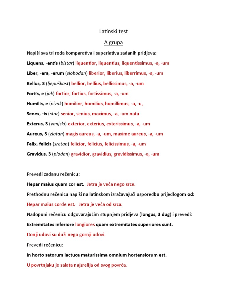 Latinski Test | PDF