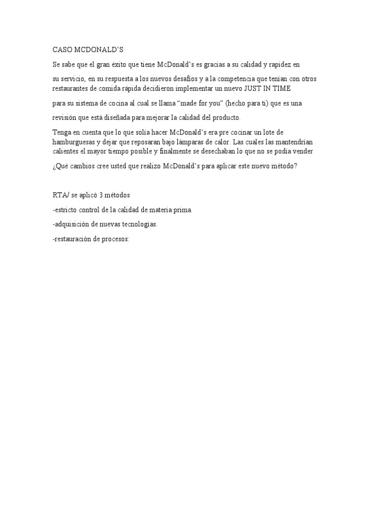 Caso Mcdonald's | PDF