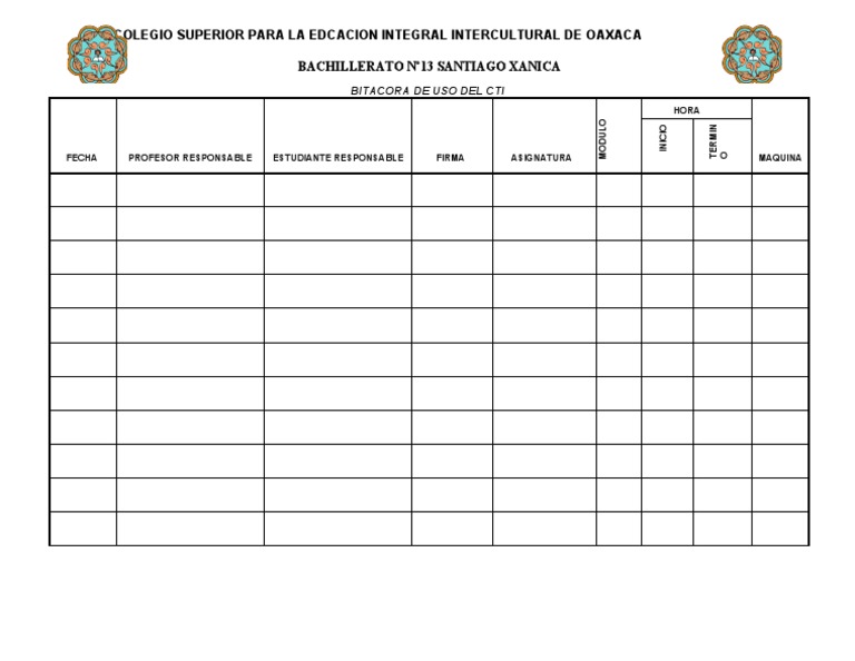 Bitacora de Uso Laboratorio de Computo | PDF