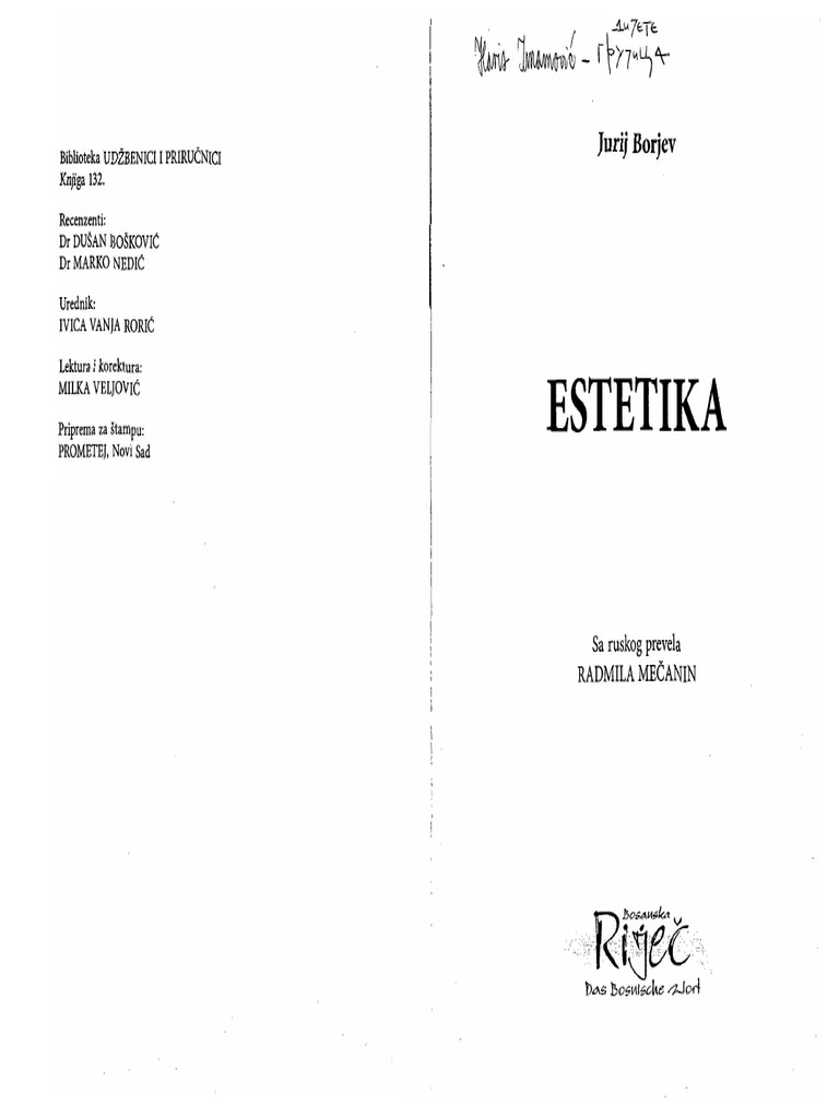 Estetika (J. Borjev) | PDF