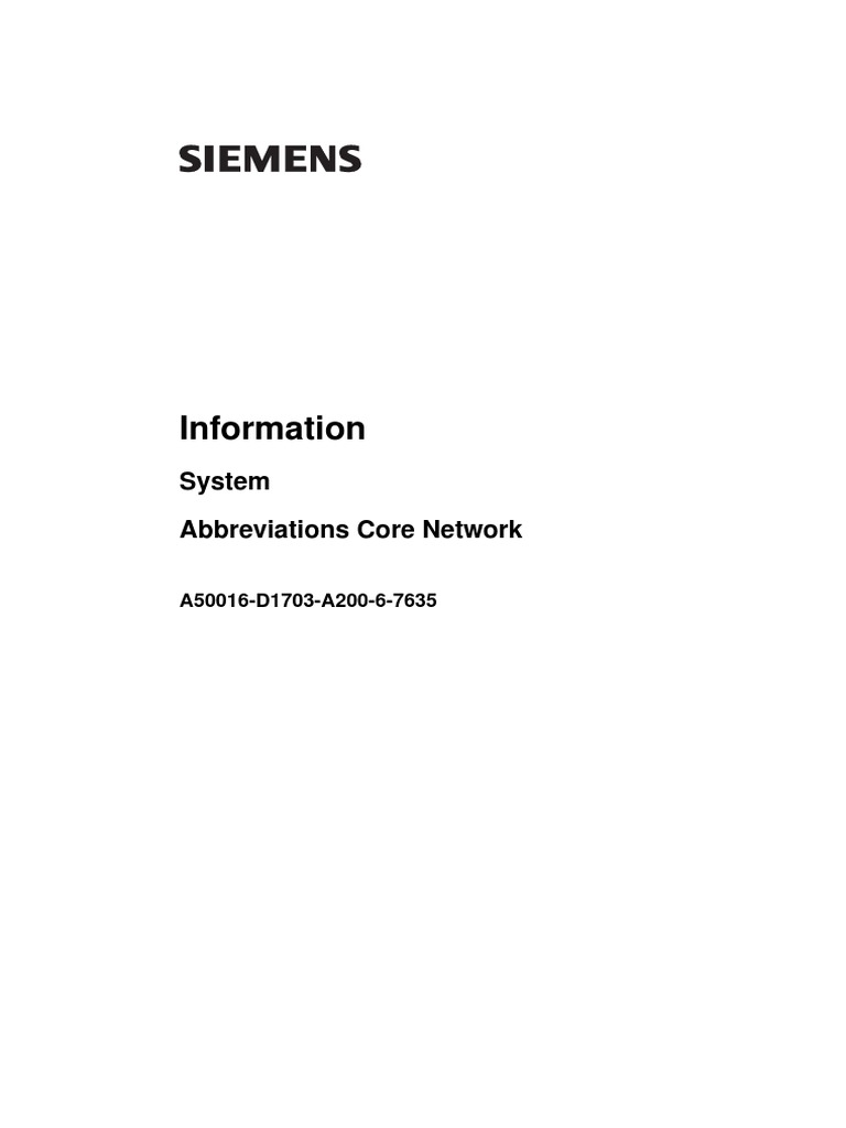 Information: System Abbreviations Core Network | PDF | Asynchronous ...