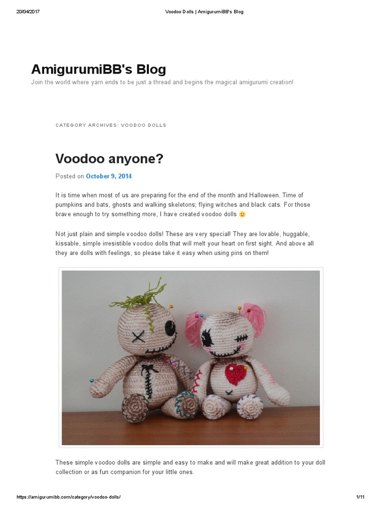 Voodoo Dolls - AmigurumiBB's Blog PDF | PDF | Yarn | Crochet