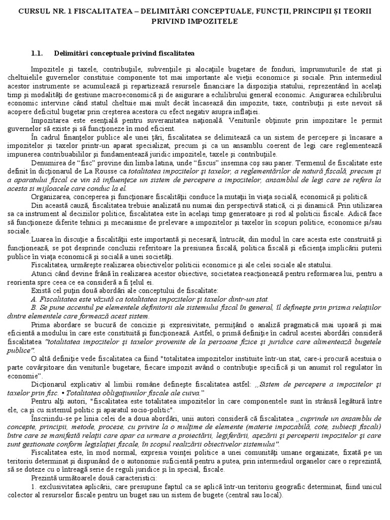 FISCALITATE Cursuri | PDF