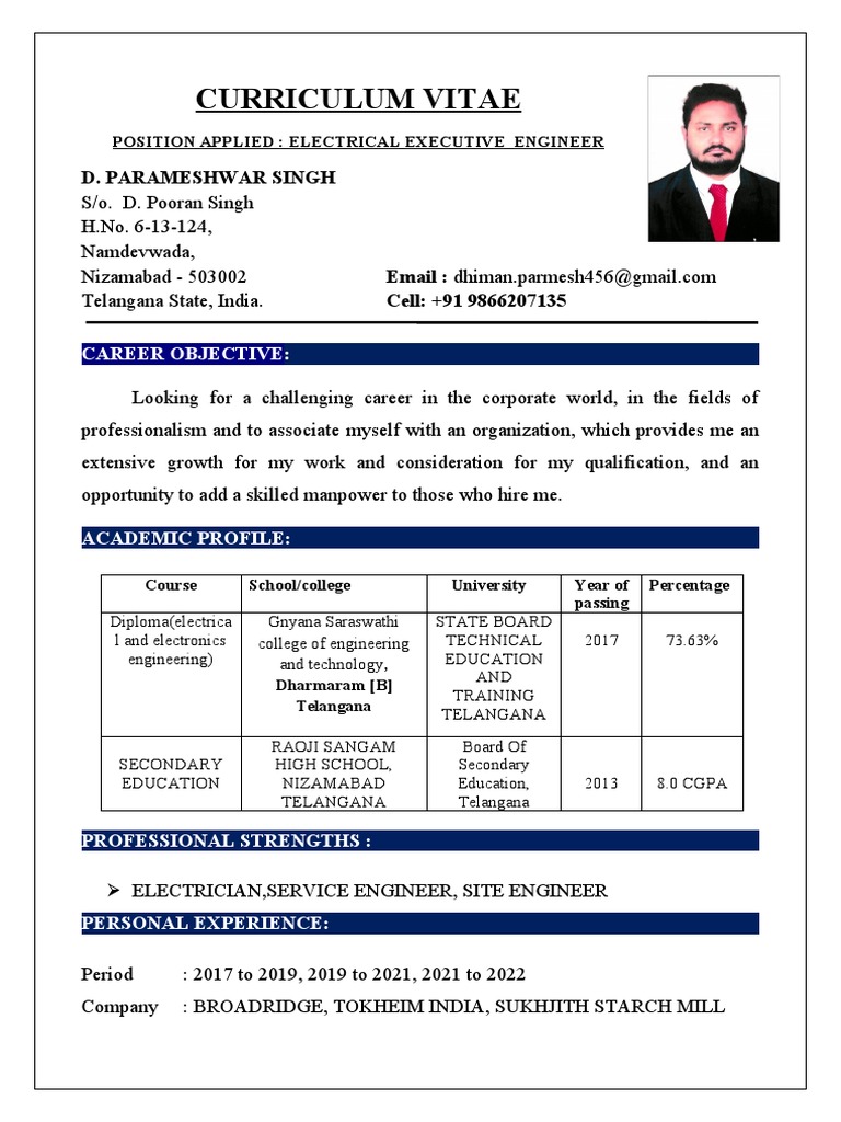 0 - Parameshwar Singh New Resume | PDF | Programmable Logic Controller | Electrical Engineering