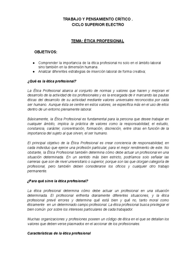 Etica Profesional | Descargar gratis PDF | Ética profesional | Etica Aplicada
