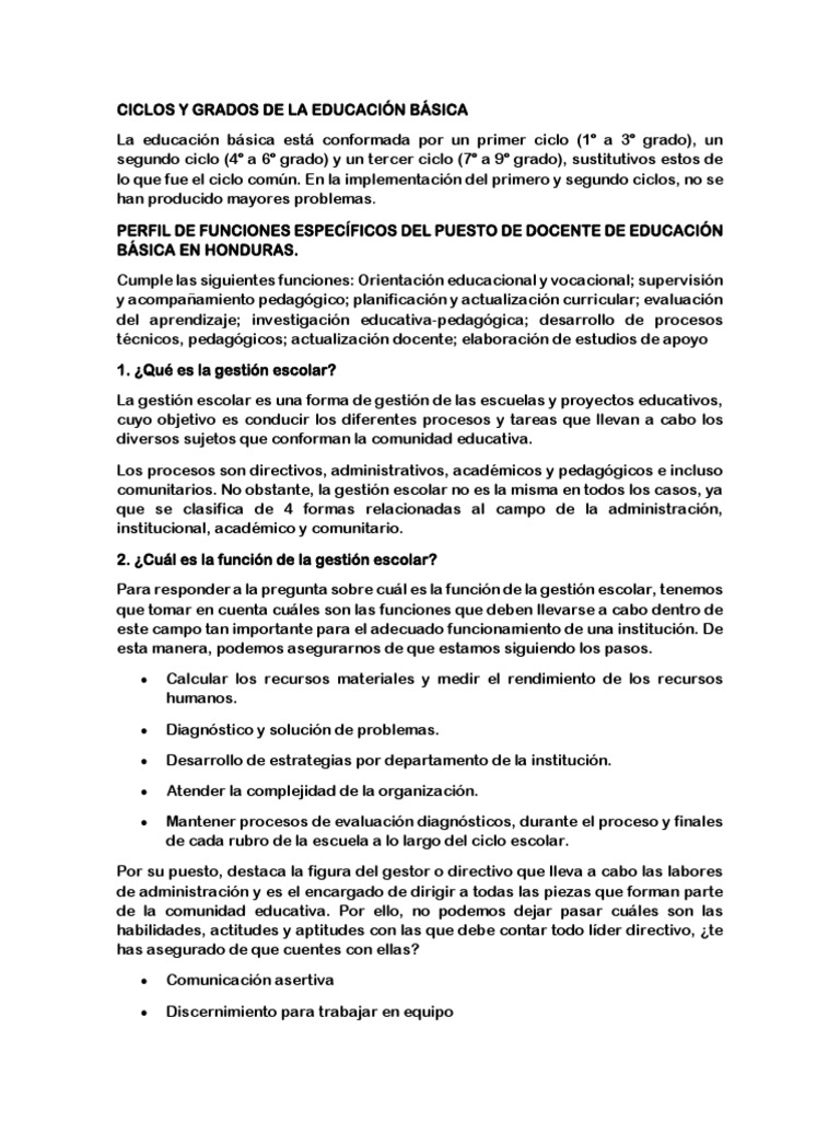 Ciclos y Grados de La Educación Básica | Descargar gratis PDF ...