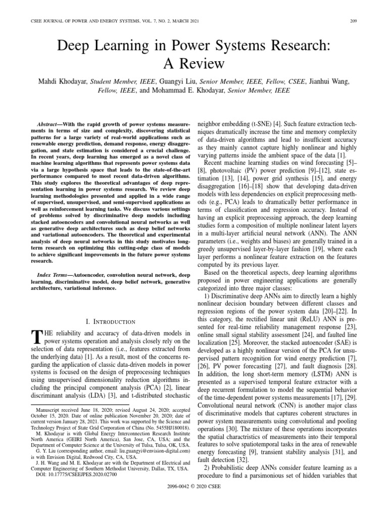 Deep Learning in Power Systems Research A Review | PDF | Artificial ...