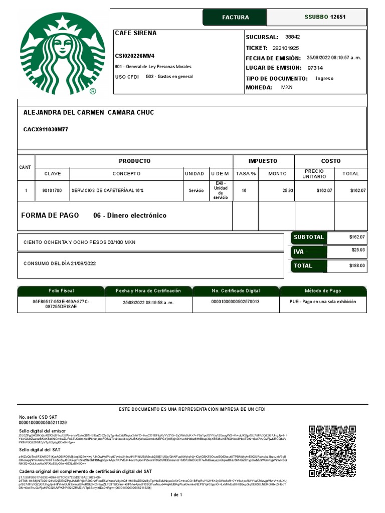 Cafe Sirena: Forma de Pago 06 - Dinero Electrónico | PDF | Economias ...