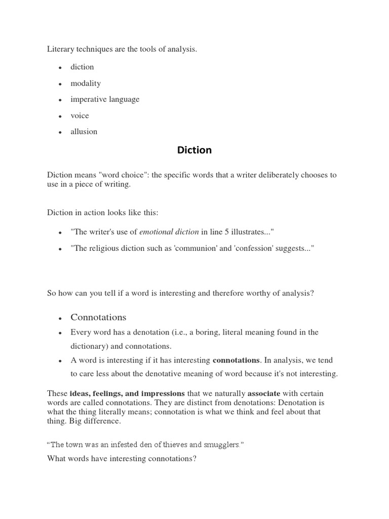 Diction: Connotations | PDF | Narration | Medusa