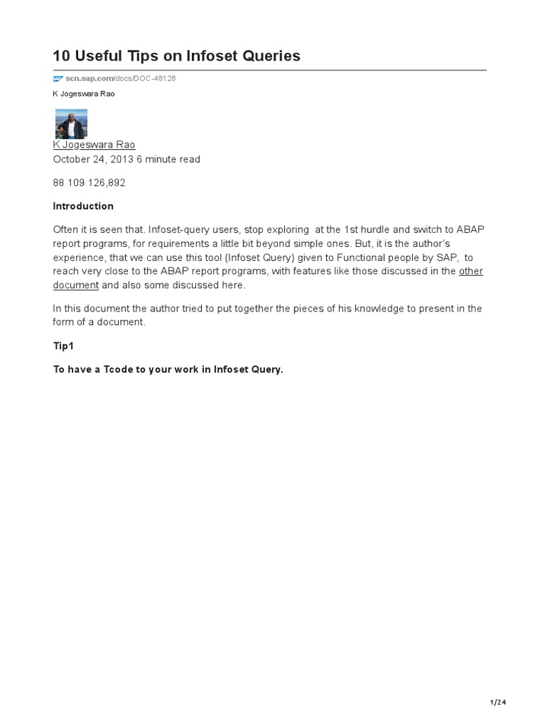 10 Useful Tips On Infoset Queries | PDF | Computing | Software