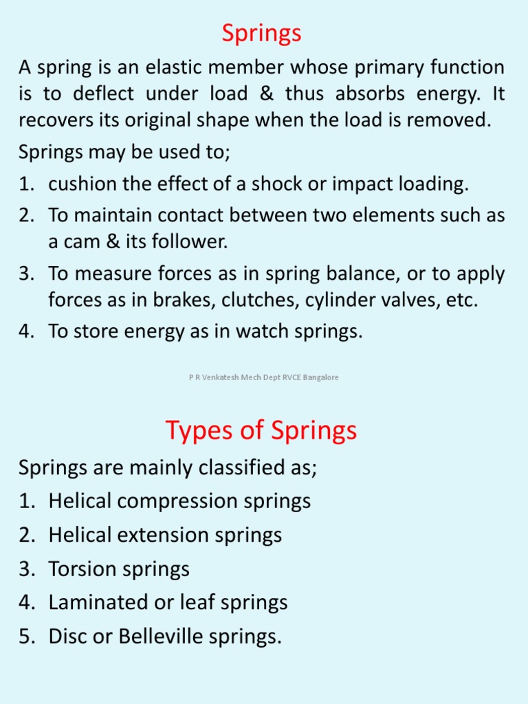 6 Springs | PDF | Elasticity (Physics) | Bending
