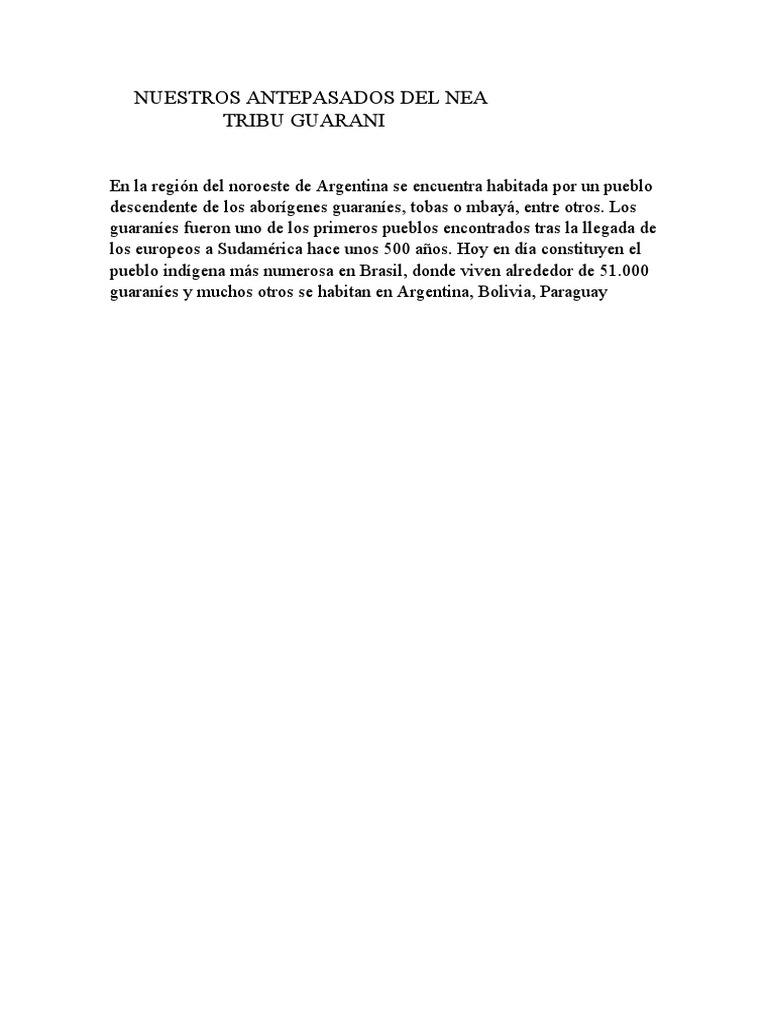 Guarani Pdf Paraguay