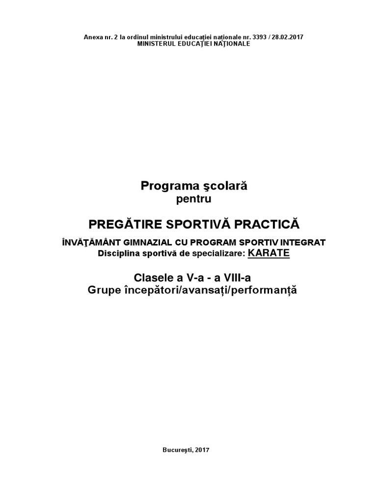 Plan de Instruire Karate | PDF