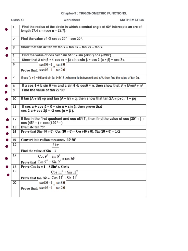 11 3 Ws Trigonometric Functions Pdf Trigonometric Functions