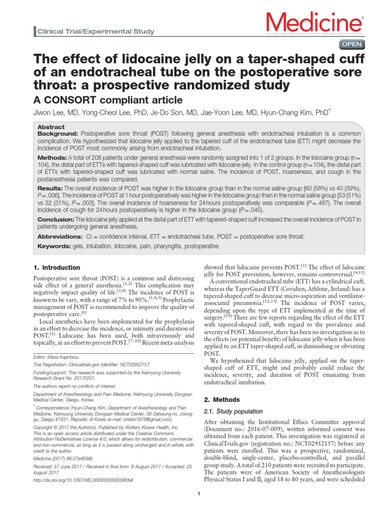 Lee 2017 | PDF | Anesthesia | Surgery