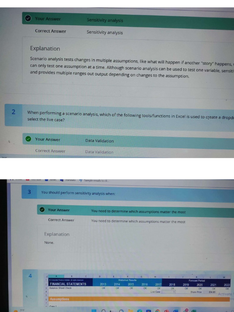 CFI Scenario & Sensitivity Analysis Exam | PDF