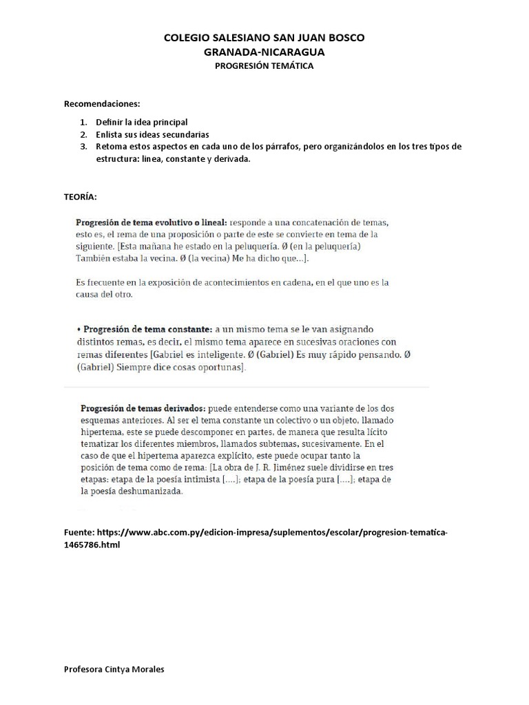 Progresión Temática-Más Ejemplos | PDF