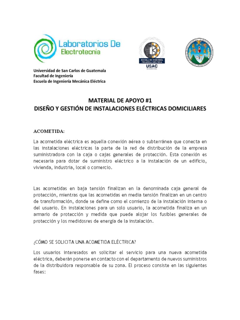 Material de Apoyo | PDF | Cableado eléctrico | Corriente eléctrica