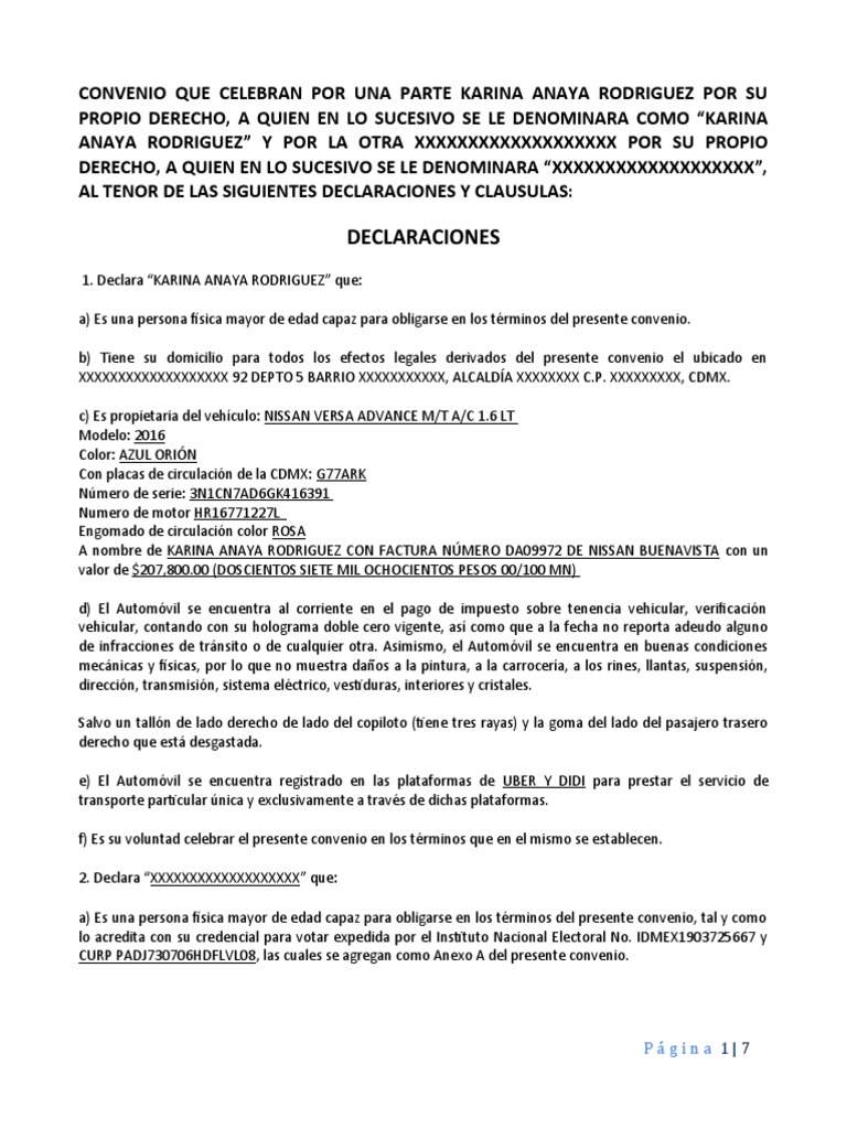 Contrato Uber 2020 | PDF | Póliza de seguros | Vehículo de motor