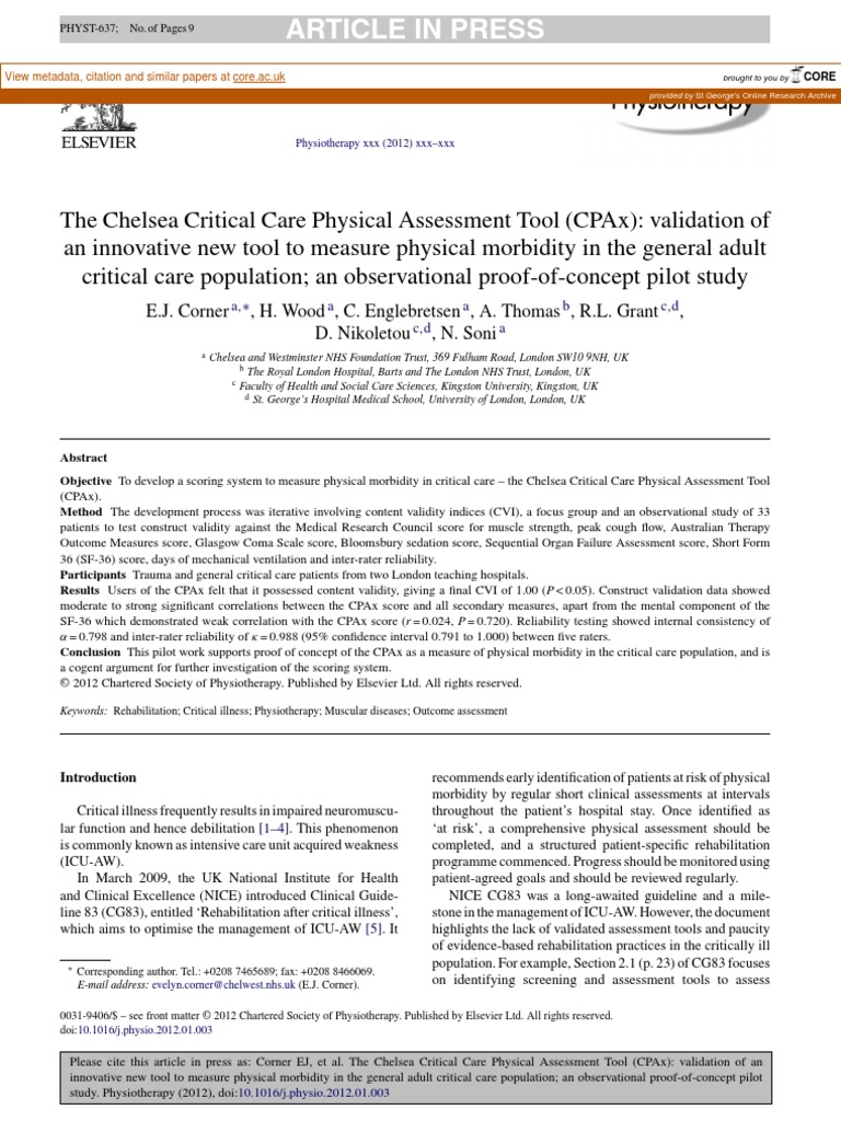 CPAx | PDF | Physical Therapy | Intensive Care Medicine