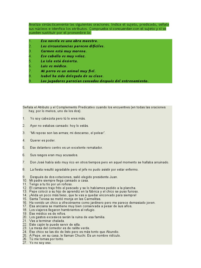 Predicativo y Atributo | PDF | Teresa De Ávila | Asunto (gramática)