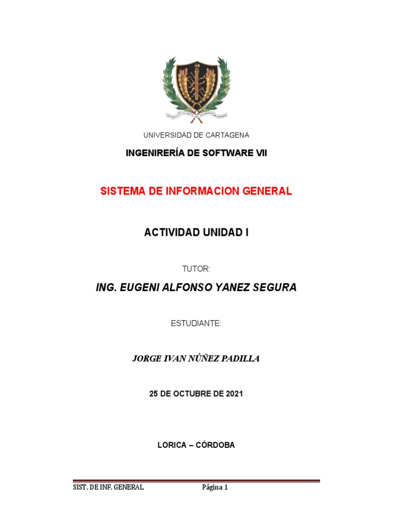 Sistema de Informacion General Taller 1 | PDF | Sistema de informacion ...