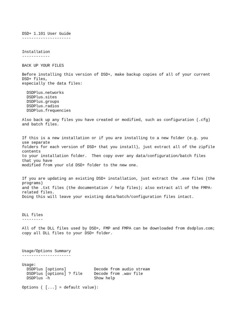 DSDPlus | PDF | Command Line Interface | Computer File