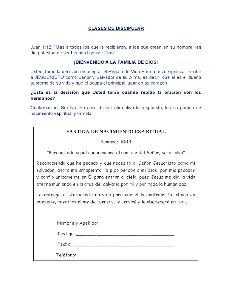 Clases de Discipular | PDF | Jesús | Oración