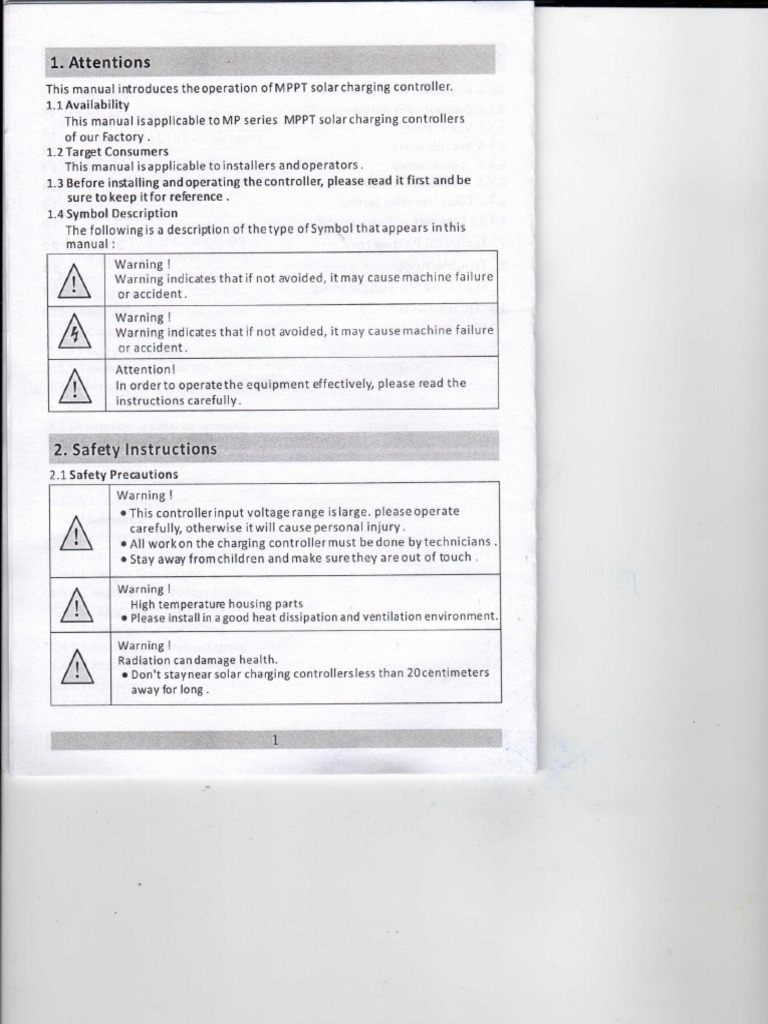 Manual Solar Charging Controller MPPT | PDF