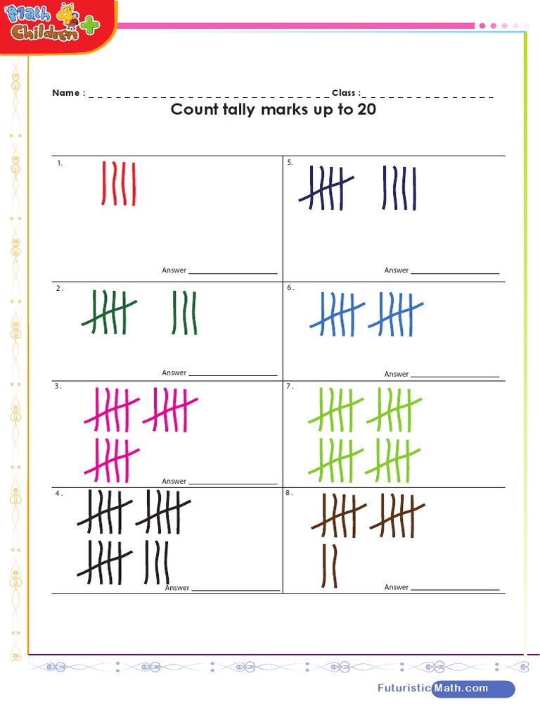 Counting Tally Marks To 20 Worksheet | PDF