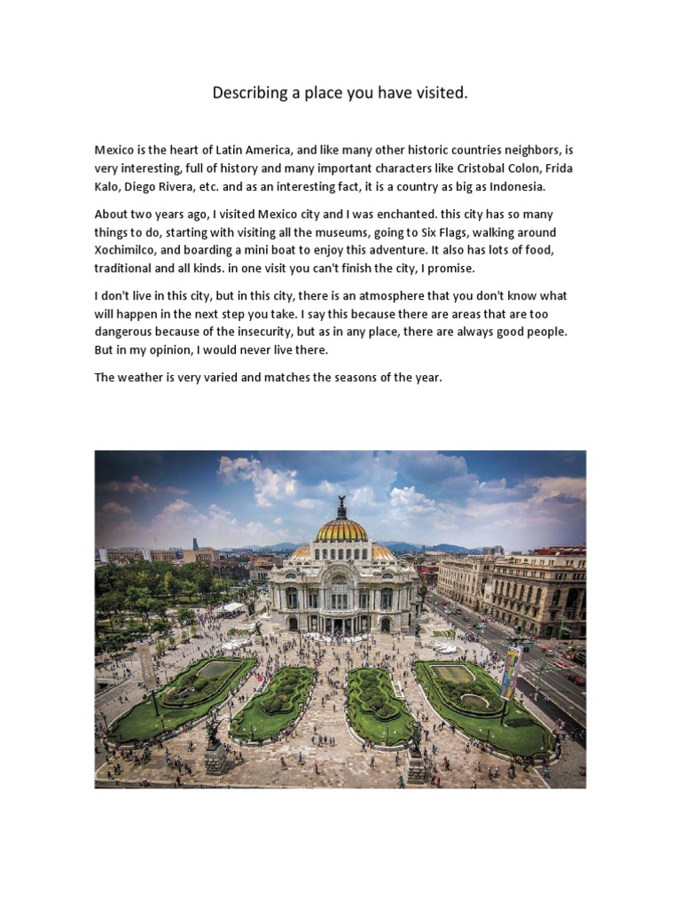 Describing A Place You Have Visited | PDF