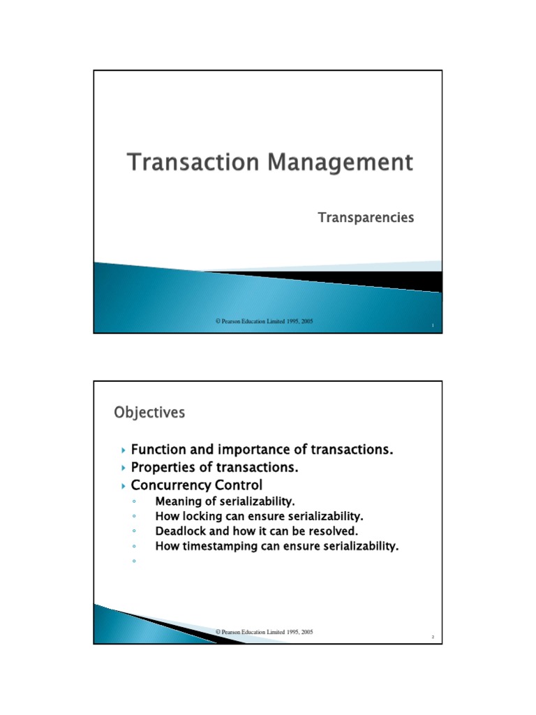 Lecture 10 Transaction Mgmt New 2 Pdf Database Transaction Distributed Computing