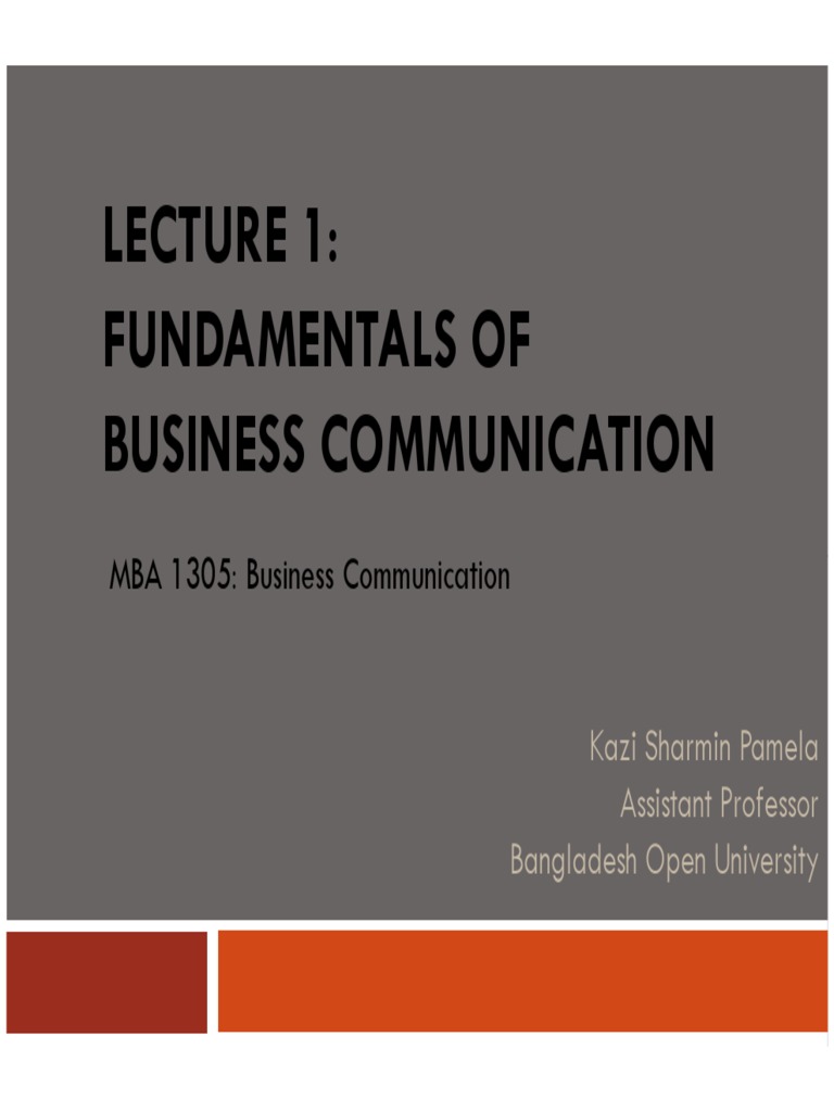 Lecture 1 - Fundamentals of Business Communication | PDF ... Lecture 1 - Fundamentals of Business Communication | PDF ...
