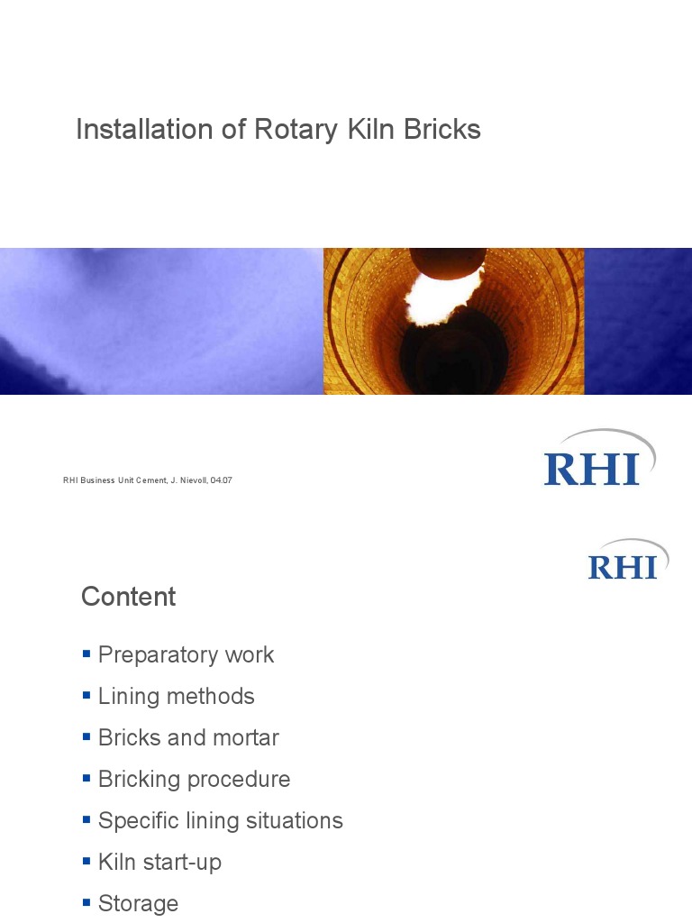 Rotary Kiln Brick Installation | PDF | Brick | Refractory