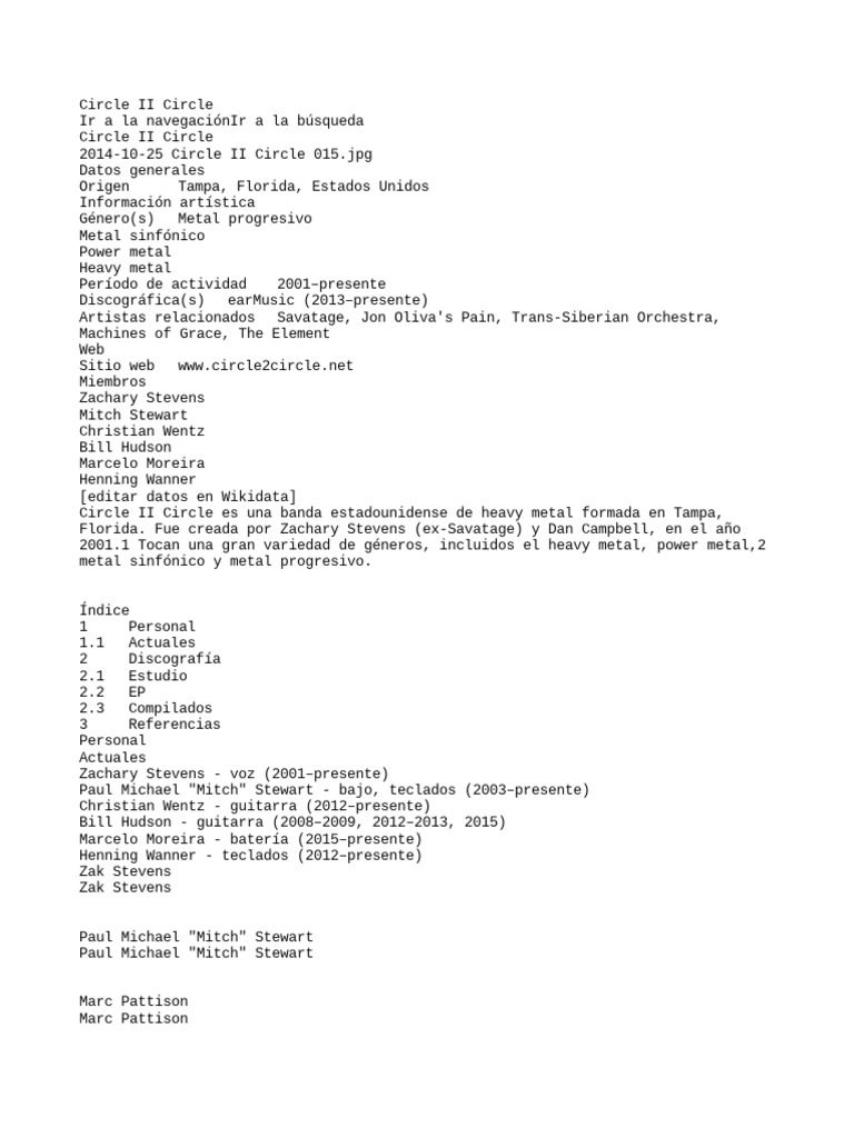 Circle II Circle | PDF | Música heavy metal | Wikipedia