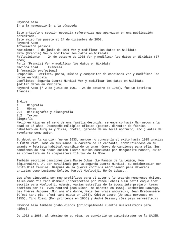 Raymond Asso | PDF