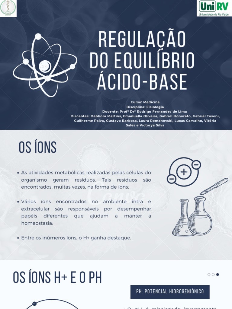 Regulação Do Equilíbrio Ácido Base Turma B Grupo 2 Fisiologia 1