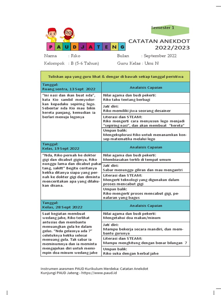 Catatan Anekdot Paud | PDF Catatan Anekdot Paud | PDF