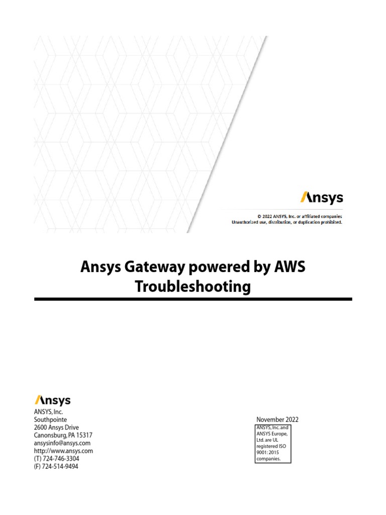 Ansys Gateway Powered by AWS Troubleshooting | PDF | Trademark ...