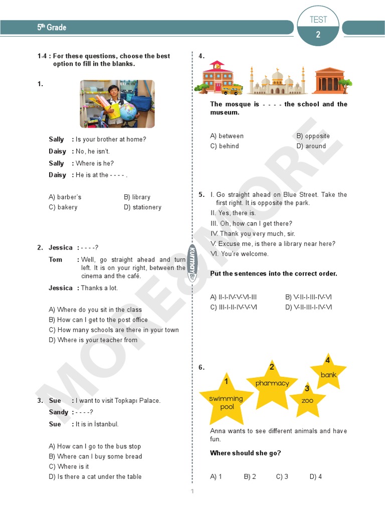5th Grade English Test: More & More | PDF
