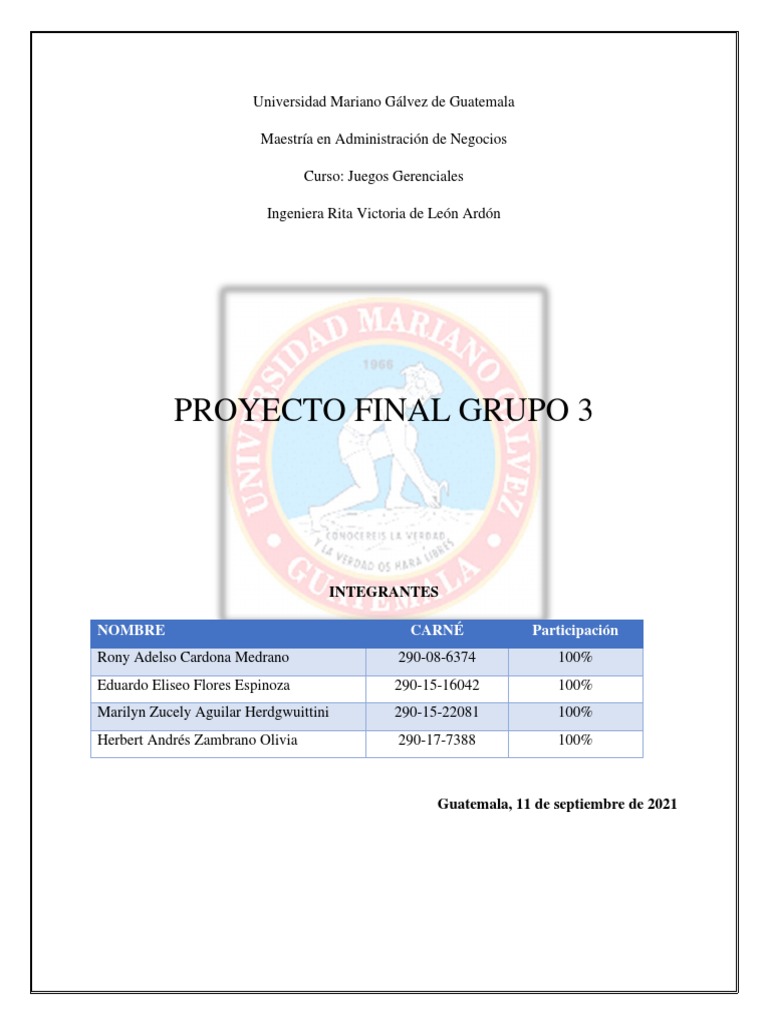 Proyecto Final Grupo 3 VF 1 | PDF | Margen bruto | Costo