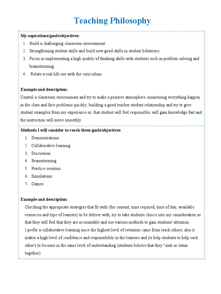 Teaching Philosophy | PDF | Educational Assessment | Teaching Method