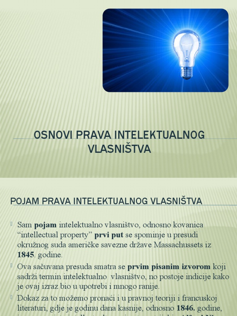 1 Osnovi Prava Intelektualnog Vlasnistva - Online Nastava (Predavanje I Vjezbe) - 128253 | PDF