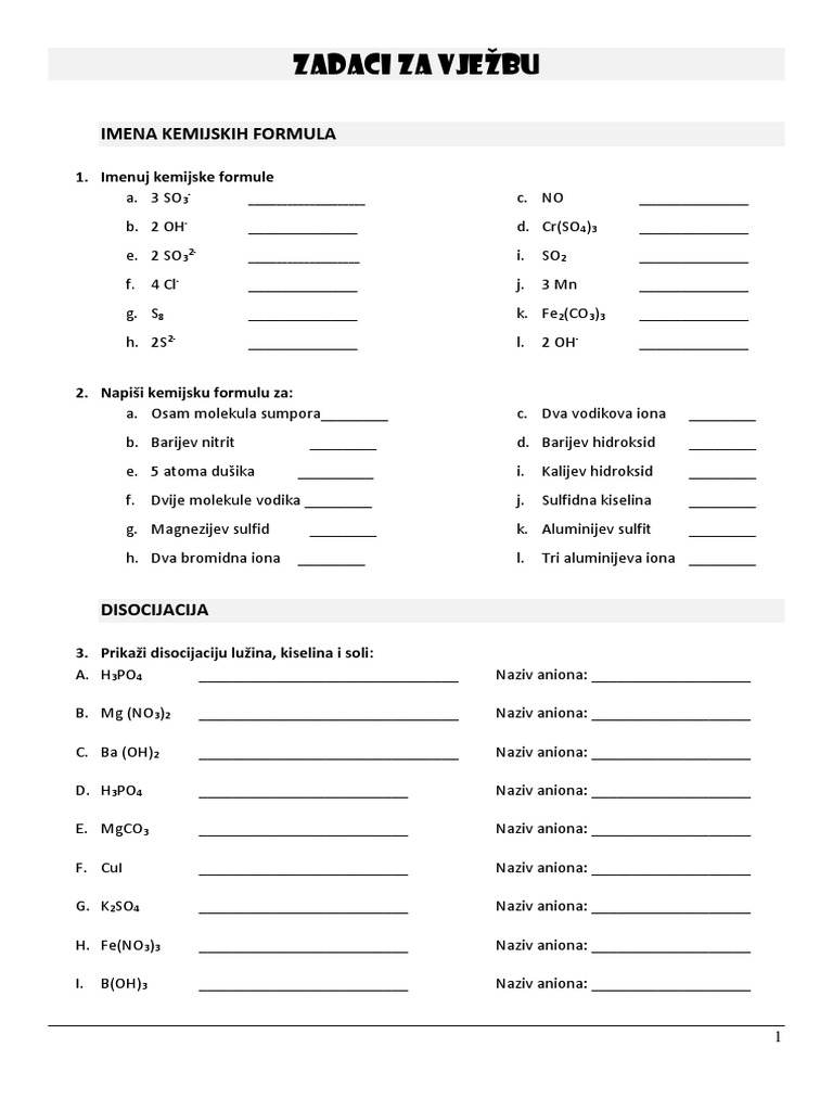 KEM Zadaci Za Vjezbu 2020. | PDF