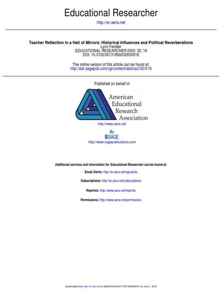 Teacher Reflection: Historical Insights | PDF | Reflective Practice ...