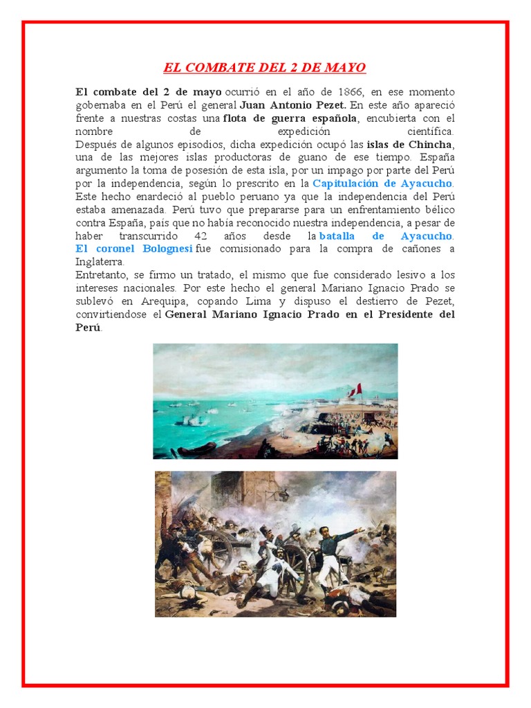 Resumen del Combate del 2 de Mayo | PDF | Perú | Militares de españa