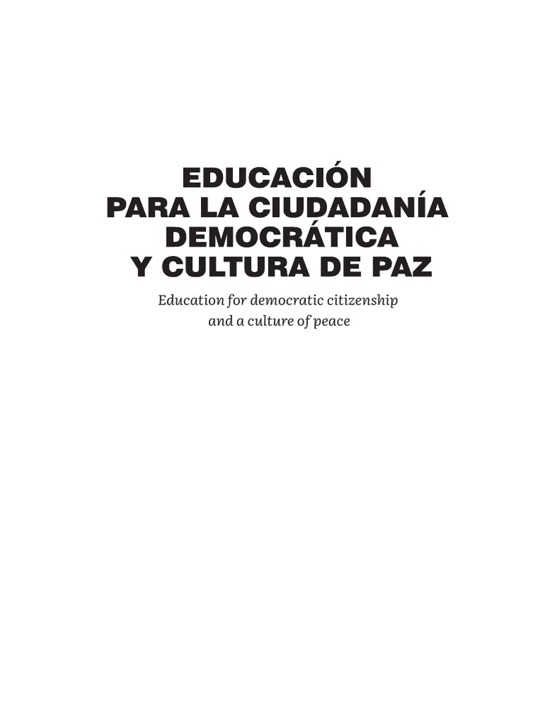Educacion para La Ciudadanía Democrática y La Cultura de Paz - LIBRO ...