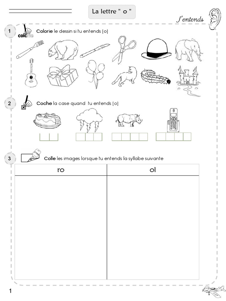 Exercices sur la lettre et le son "o" | PDF | Linguistique ...